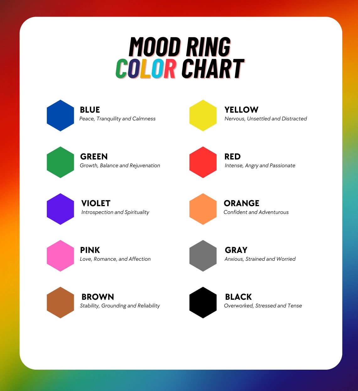 Understanding The Mood Color Chart: Decoding Emotions Through Colors Understanding The Mood Color Chart: Decoding Emotions Through Colors